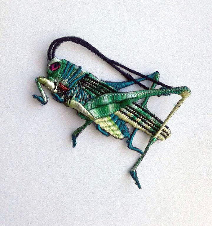 Moks109(p) 3D grasshopper insect bug Embroidered Patches Lace Applique ...